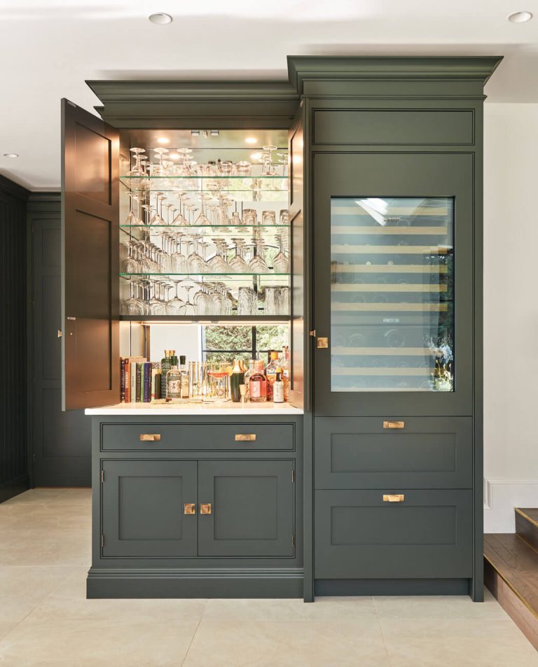 Dark Green Kitchen Bar Area | Tom Howley