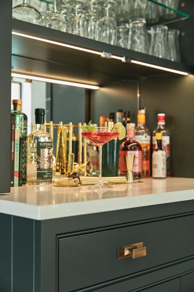 Dark Green Kitchen Bar Area | Tom Howley