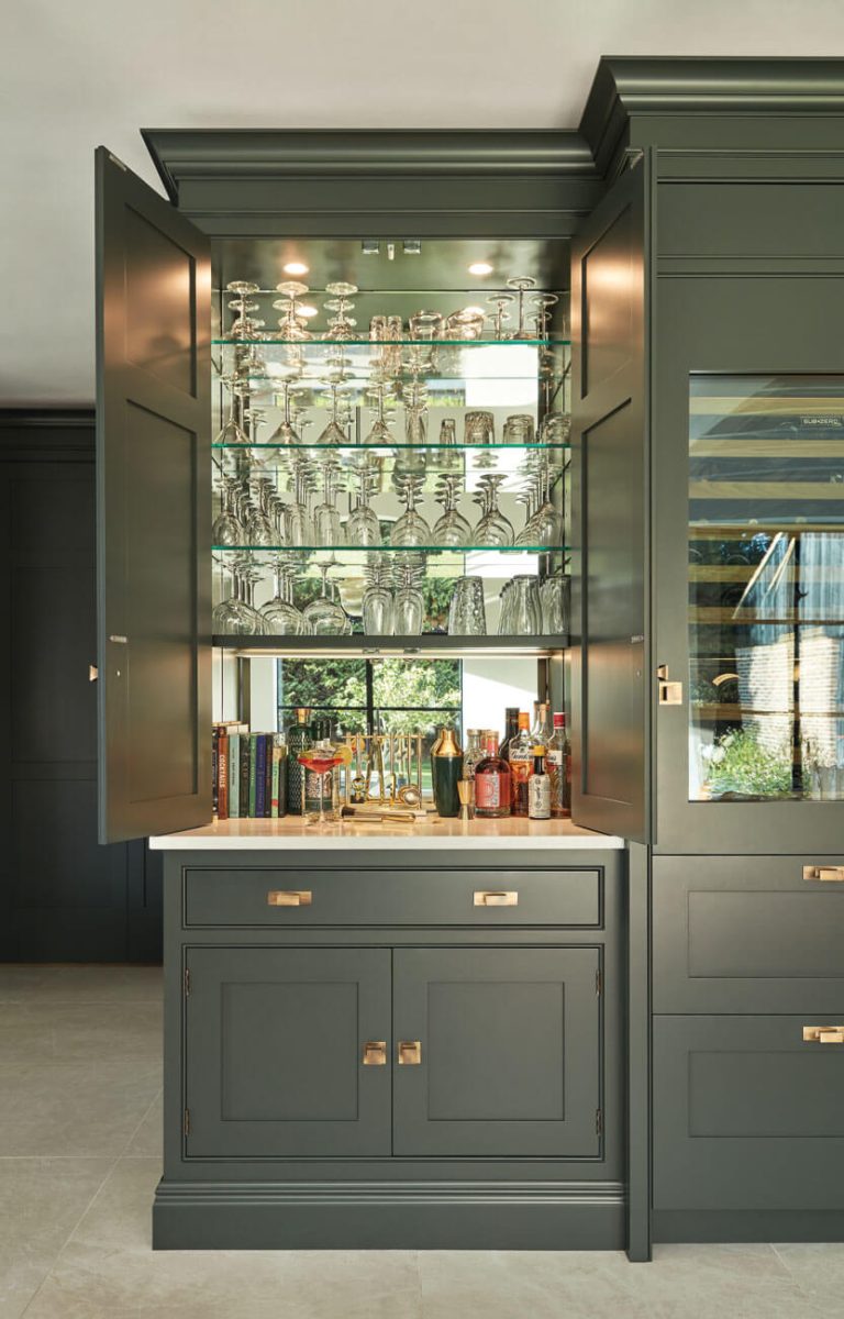Dark Green Kitchen Bar Area | Tom Howley