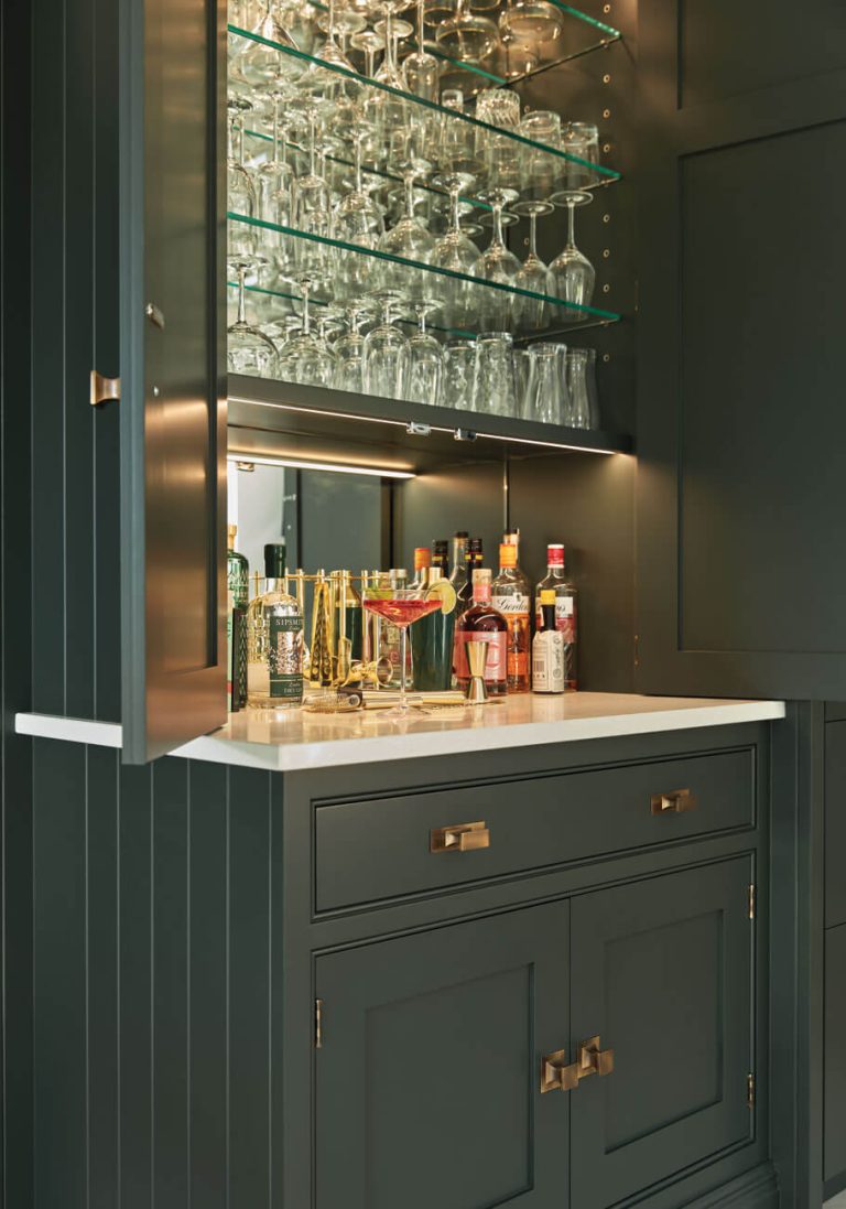 Dark Green Kitchen Bar Area | Tom Howley