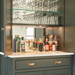 Dark Green Kitchen Bar Area | Tom Howley